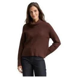 Rollkragenpullover Tom Tailor, Damen, Gr. XXL, schwarz pecan braun melange, Strick, Obermaterial: 52% Viskose, 27% Polyester, 21% Polyamid, meliert, oversize normal, ohne Ausschnitt, Rippbündchen, Pullover, mit Rollkragen