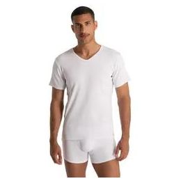 V-Shirt Bruno Banani "FINE RIB", Herren, Gr. XXL, weiß, Feinripp, Obermaterial: 96% Baumwolle, 4% Elasthan, unifarben, Basic hüftbedeckend, V-Ausschnitt, Shirts, Feinripp, Kurzarm, V-Neck, Cotton-Mix