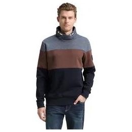 Sweatshirt Tom Tailor, Herren, Gr. XXL, sky captain blau, Sweatware, Obermaterial: 65% Baumwolle, 35% Polyester, colorblocking, regular fit normal, ohne Ausschnitt, Rippbündchen, Sweatshirts, mit Logo Stickerei