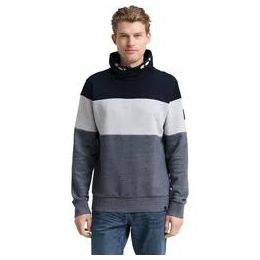 Sweatshirt Tom Tailor, Herren, Gr. XXXL, navy grindle structure, Sweatware, Obermaterial: 60% Baumwolle, 40% Polyester, colorblocking, regular fit normal, ohne Ausschnitt, Rippbündchen, Sweatshirts, mit Logo Stickerei