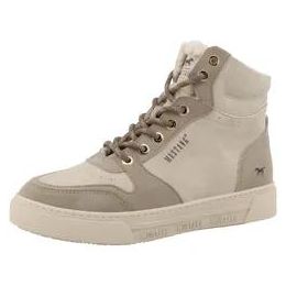 Winterboots Mustang SHOES "Rhonda", Damen, Gr. 36, beige (beige, taupe), Lederimitat, Schuhe, High Top Sneaker, Winterboots mit Warmfutter