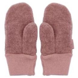 Fäustlinge MaxiMo, Baby, Gr. 5, rosa (heiderosemeliert), Fleece, Wolle, Handschuhe, Wollfleece, Strickbündchen, temperaturregulierend, schnell trocknend