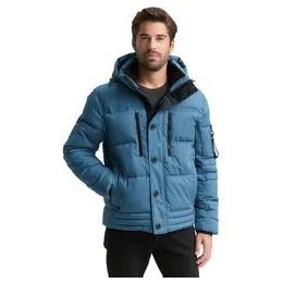 Steppjacke Tom Tailor, Herren, Gr. S, real teal blau, Obermaterial: 100% Polyester. Futter: 100% Polyester, unifarben, regular fit taillenbedeckt, elastischer Bund, Jacken, mit Kapuze