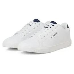 Jack & Jones Sneaker JACK & JONES "JFWBOSLEY", Herren, Gr. 40, weiß, navy, Lederimitat, Schuhe, mit heller Laufsohle