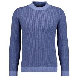 Rundhalspullover Ragman, Herren, Gr. 54, blau, melange, 782, 90% Wolle 10% Baumwolle, Pullover
