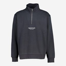 Jack & Jones Graues Sweatshirt mit halbem Reißverschluss
