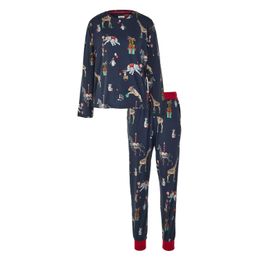 Chelsea Peers Dunkelblaues Pyjamaset mit weihnachtlichem Muster