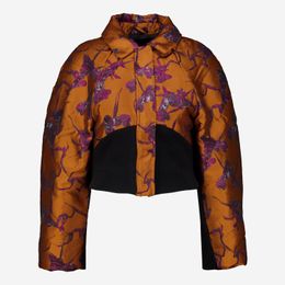 Desigual Orangefarbene Cropped Fit Alphonse Jacke mit Muster