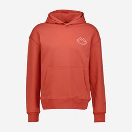 Orangefarbener Kapuzenpullover mit Logo