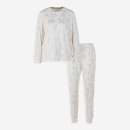 Chelsea Peers Cremefarbenes Pyjamaset aus Oberteil und Hose