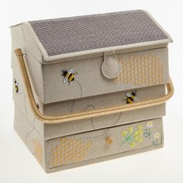 Beigefarbene Aufbewahrungsbox mit Griff 29x30cm
