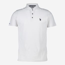 Weißes Poloshirt mit Logo-Detail