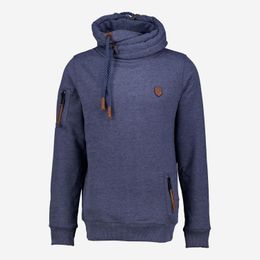 Naketano Dunkelblauer Kapuzenpullover mit gesticktem Logo