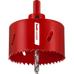 kwb Bimetall-Lochs&auml;ge &Oslash; 74 mm mit progressiver Vario-Zahnung, beschleunigter Spanauswurf, kein Verhaken, inklusive Zentrierbohrer