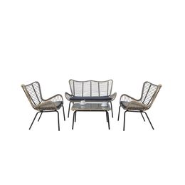 Acamp Lounge-Set 'Korfu' anthrazit 4-teilig