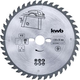 kwb Kreiss&auml;geblatt &Oslash; 250 x 2,2 x 30 mm hartmetallbest&uuml;ckt, schneller und sauberer Schnitt, f&uuml;r Vollholz, Tischlerplatten