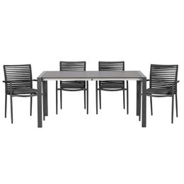 Acamp Stapelsessel mit Tisch 'New Jersey' anthrazit 5-teilig