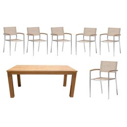 Acamp Stapelsessel mit Tisch 'Skye' anthrazit 7-teilig