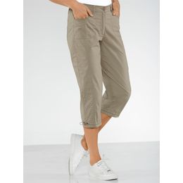 WITT Damen Caprihose mit Gummizug am Beinabschluss, taupe, Gr&ouml;&szlig;e 24