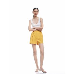 KOTON Pleat-Front Pants female Yellow size 38