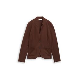 Tom Tailor Damen Slim Fit Blazer mit Ottoman Struktur, braun, Uni, Gr. S