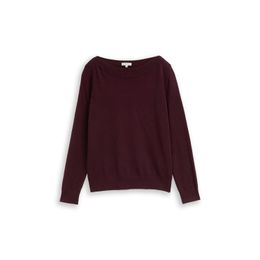Tom Tailor Damen Strickpullover mit Kaschmir-Anteil, rot, Meliert, Gr. XL