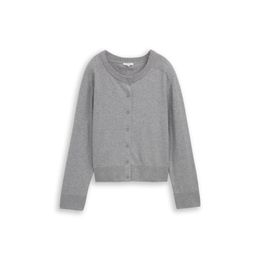 Tom Tailor Damen Cardigan mit Kaschmir-Anteil, grau, Meliert, Gr. XL