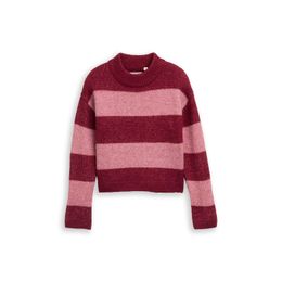 Tom Tailor M&auml;dchen Cropped Strickpullover mit Colour Blocking, rosa, Colour Blocking, Gr. 152