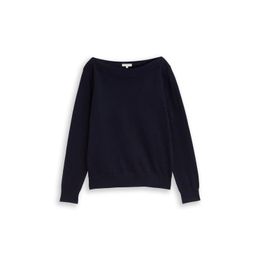 Tom Tailor Damen Strickpullover mit Kaschmir-Anteil, blau, Meliert, Gr. XL