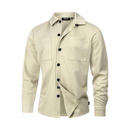 INDICODE Jeans Button Up Shirt 'Yuno' male Beige size XXXL