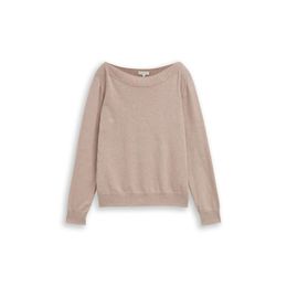 Tom Tailor Damen Strickpullover mit Kaschmir-Anteil, braun, Meliert, Gr. XL