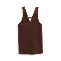Tom Tailor Denim Damen Mini-Kleid aus Samt, braun, Uni, Gr. XL