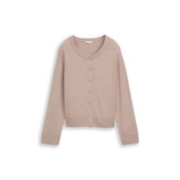 Tom Tailor Damen Cardigan mit Kaschmir-Anteil, braun, Meliert, Gr. XL