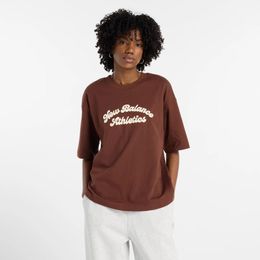 New Balance Shirt 'Linear Heritage' female Brown size L