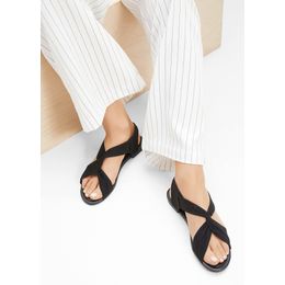 bonprix Sandalen mit flexiblen Riemen, schwarz