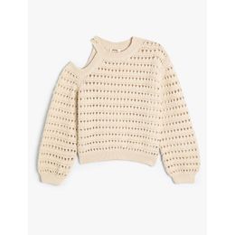 KOTON Pullover 'Ajour' M&auml;dchen Gr&ouml;&szlig;e 122/128 beige