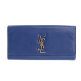 SAINT LAURENT Clutch Damen Größe One Size Second Hand blau