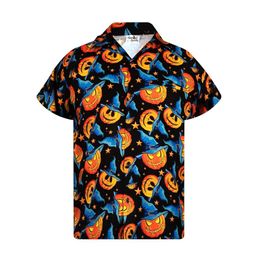 King Kameha Shirt 'Helloween Pumpkin Hat' male Blue size 5XL