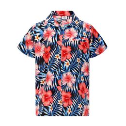 King Kameha Shirt 'Tropical Hibiscus' Herren Größe L blau