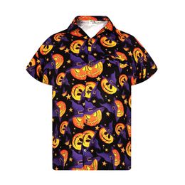 King Kameha Shirt 'Helloween Pumpkin Hat' male Purple size 5XL