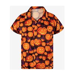 King Kameha Shirt 'Helloween Pumpkin Allover' male Orange size XXL