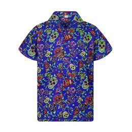 King Kameha Shirt 'Skull' male Blue size XL