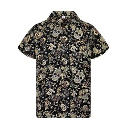 King Kameha Shirt 'Skull' male Brown size 7XL