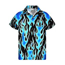 King Kameha Shirt 'Flames Wild' male Blue size L