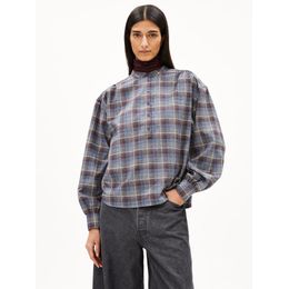 armedangels Bluse EFINARAA CHECK Damen Gr&ouml;&szlig;e M grau / rot / wei&szlig;