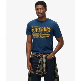 Superdry Herren Locker Geschnittenes Outdoor Supply Company T-shirt Blue - Gr&ouml;&szlig;e: L 1040405503224H9O003