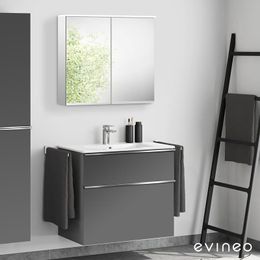 Duravit ME by Starck Schrank mit Waschtisch, mit Spiegelschrank B: 83 cm, 2336830000+BE0266AN+BEA002MI,