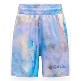 Carlo Colucci Shorts 'Einackerer' Herren Gr&ouml;&szlig;e 38 blau / pastellblau / flieder