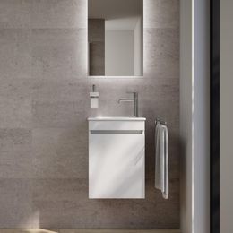 evineo ineo5 evo Unterschrank B: 42 cm, mit 1 T&uuml;r, mit Griffmulde, f&uuml;r Duravit ME by Starck Handwaschbecken,, BE0718WH,