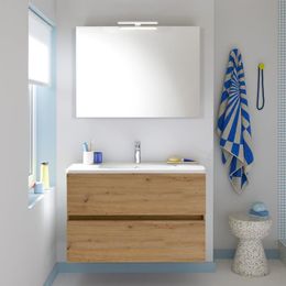 Burgbad Rocio Schrank mit Waschtisch, mit Spiegel, SGYP100F6224,